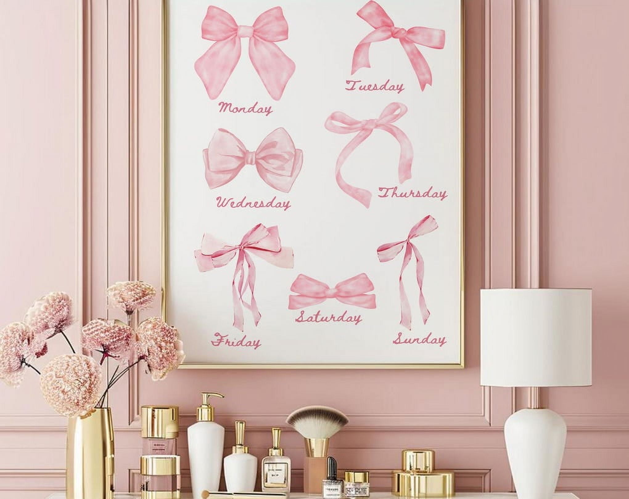 Miluva Coquette Room Decor Art Print, Pink Bows Princesscore Printable ...