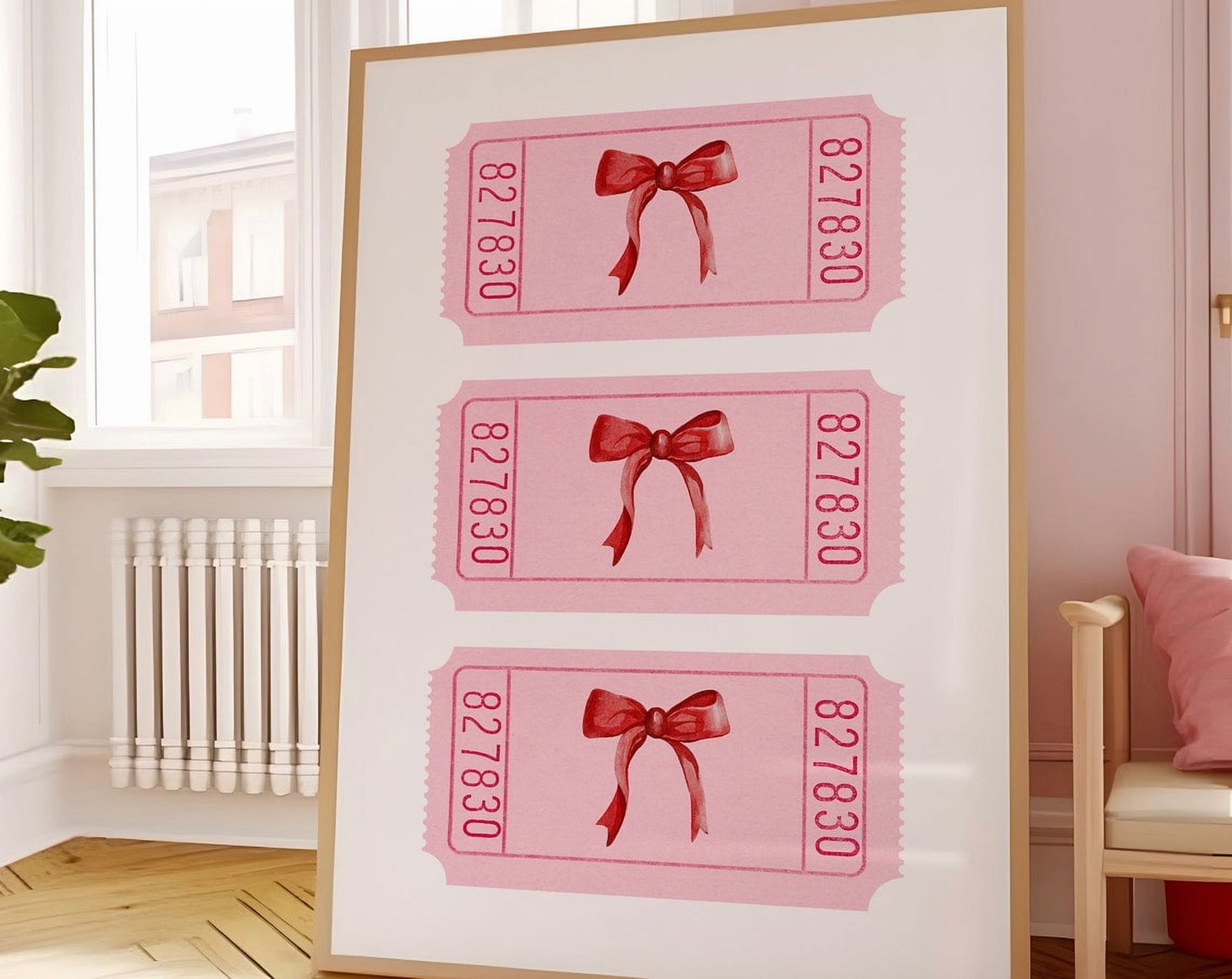 Miluva Coquette Room Decor Balletcore Wall Art Wall Art Red Bow Art ...