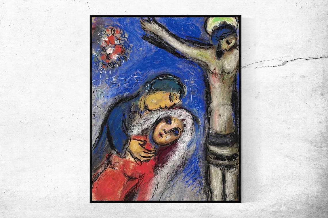Miluva Couple Au Christ-Marc Chagall,Home Office Decor,Ny Exhibition ...