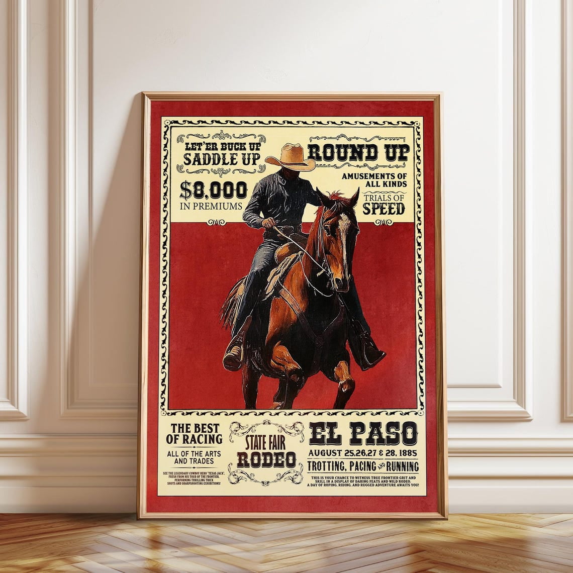 Miluva Cowboy Round-Up Wall Art - El Paso State Fair Rodeo Retro ...