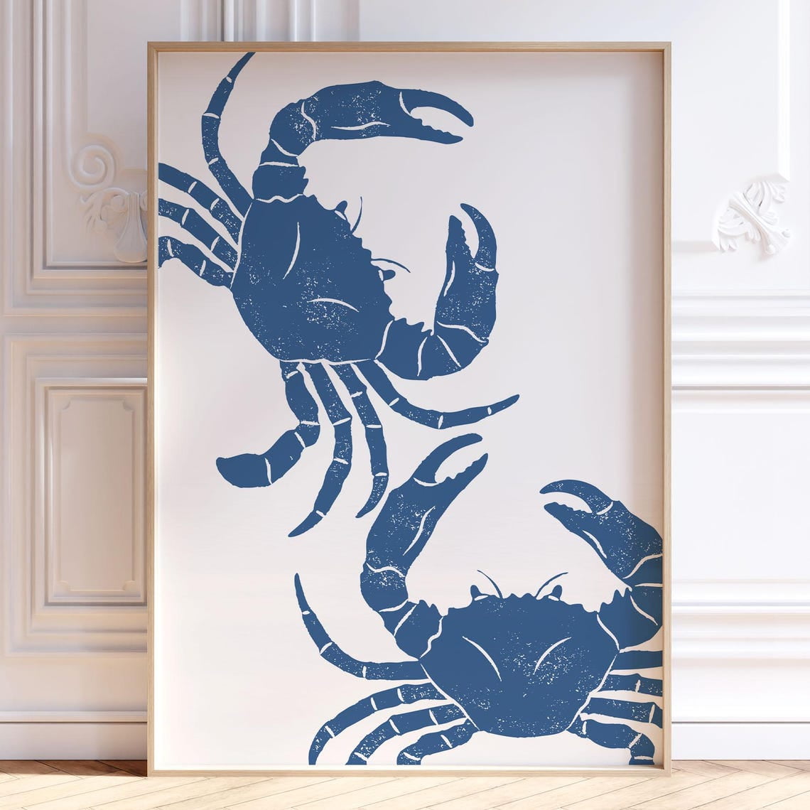 Miluva Crab Wall Art Print, Coastal Wall Art, Crab Decor, Beachy Wall ...