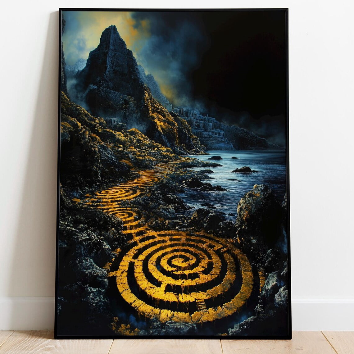 Miluva The Cretan Labyrinth Wall Art, Greek Mythology Art, Dark Fantasy ...