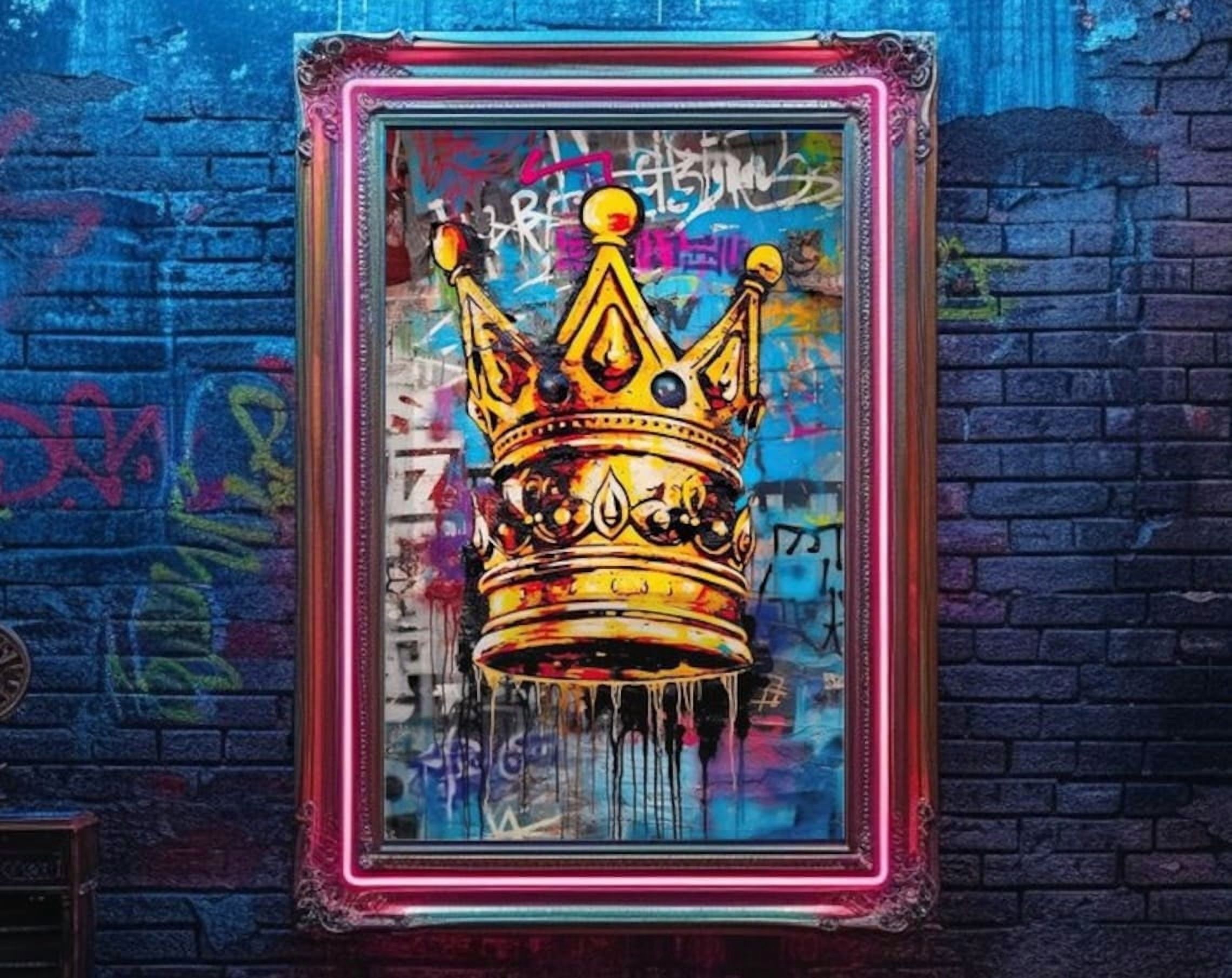 Miluva Crown Graffiti Wall Art - Urban King Crown , Street Pop Art ...