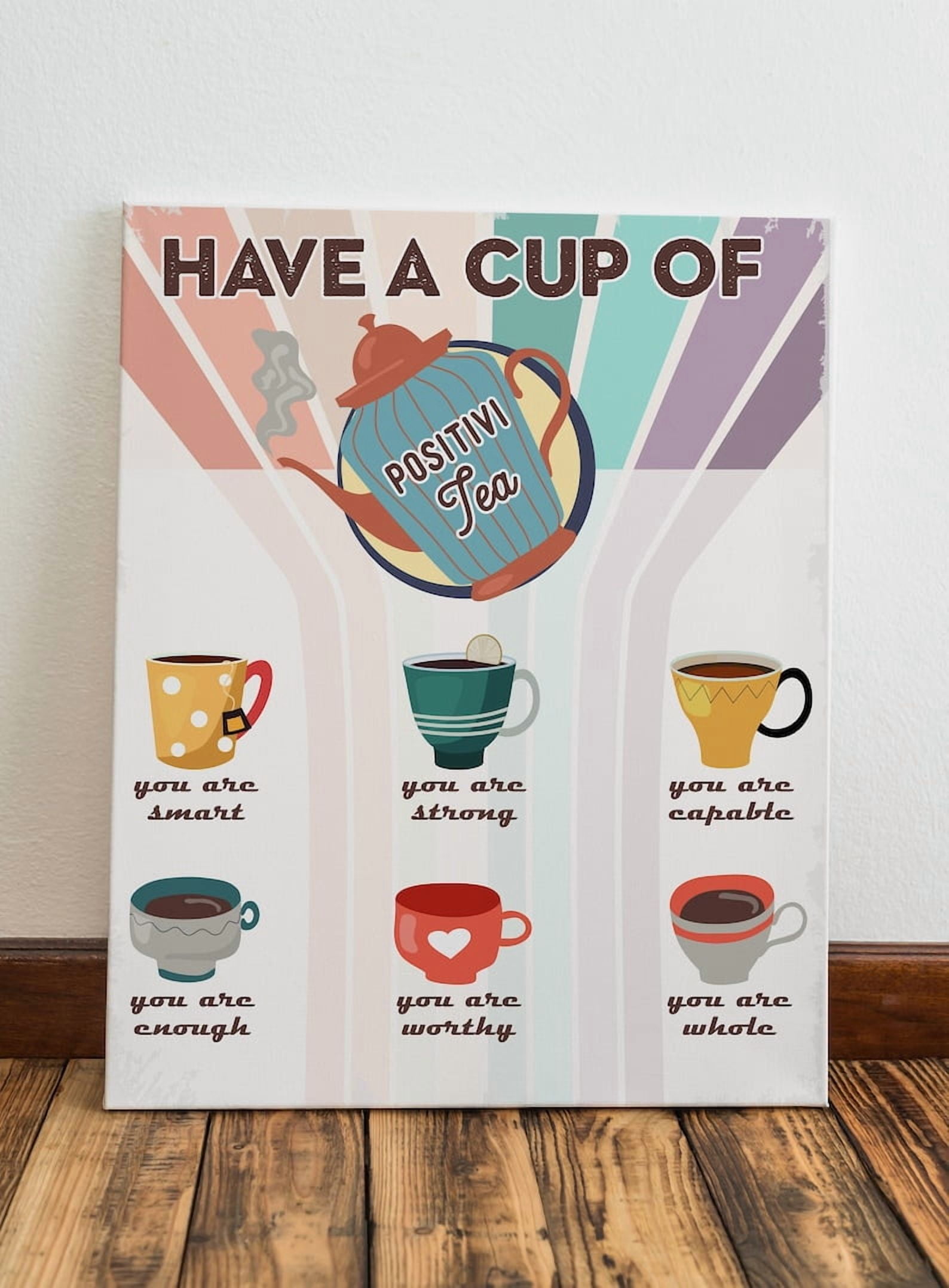 Miluva Have A Cup Of Positivitea, Motivational Art, Wall Art, Law Of ...