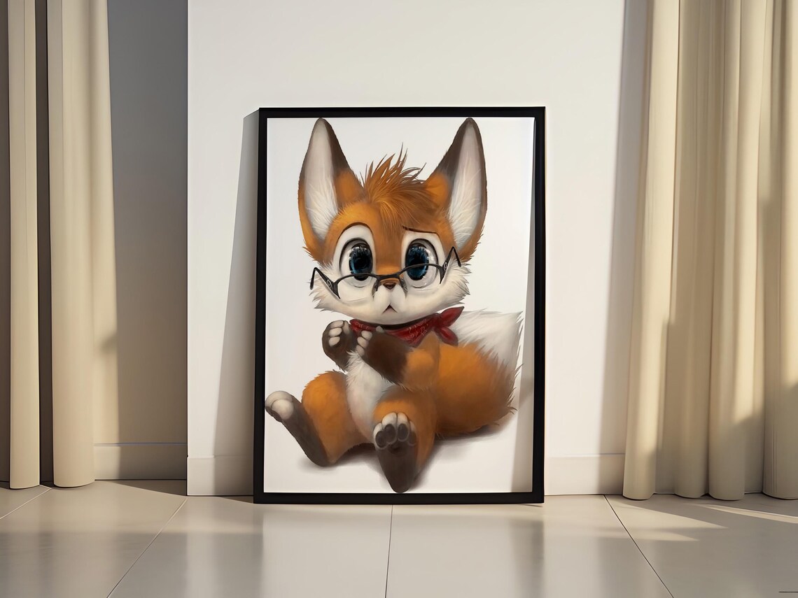 Miluva For The Cute Fox Wall Picture, Accent Of The Kidsroom, Cute Fox ...