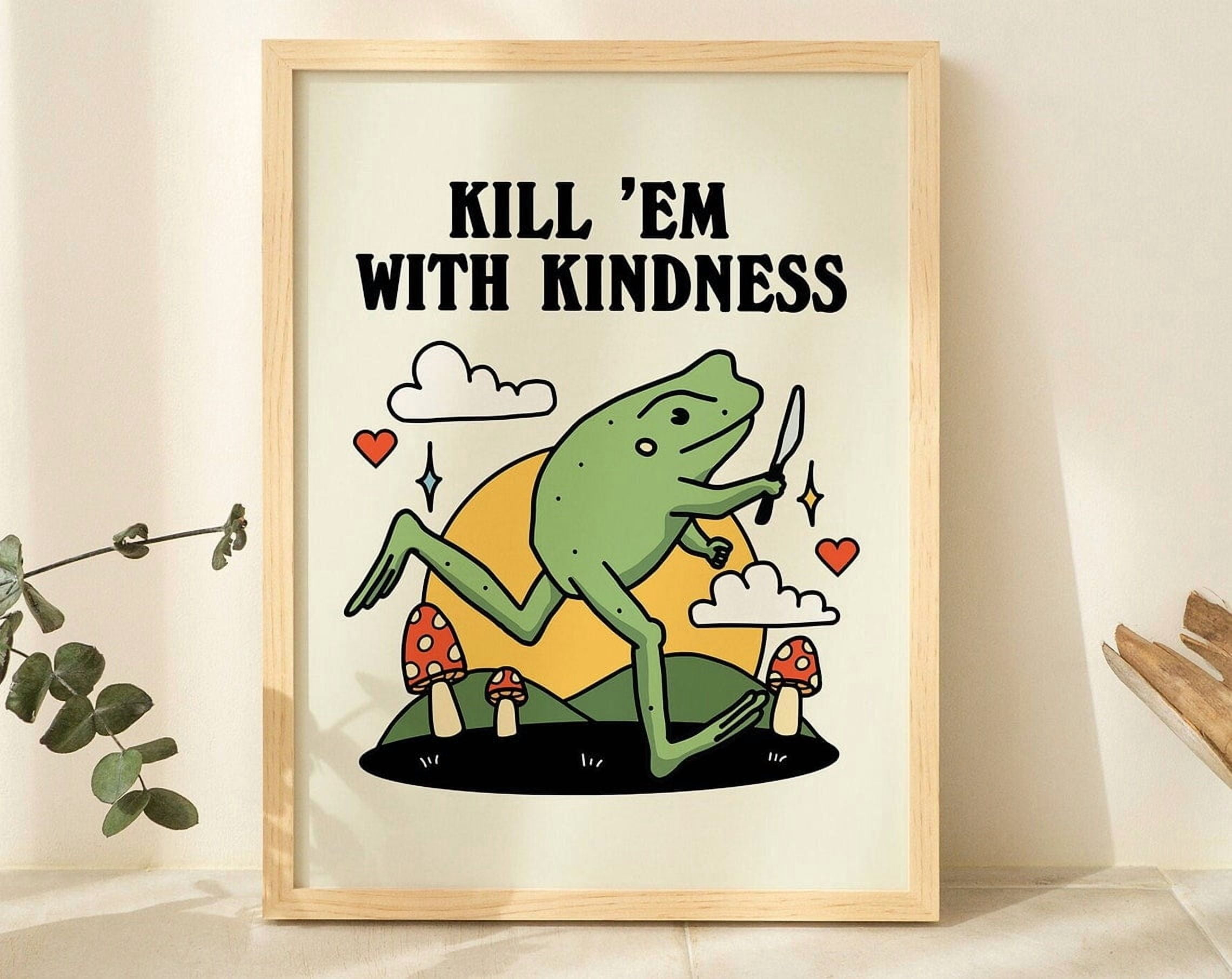 Miluva Cute Frog Wall Print, Kindness Quote, Cute Kids Classroom Poster ...