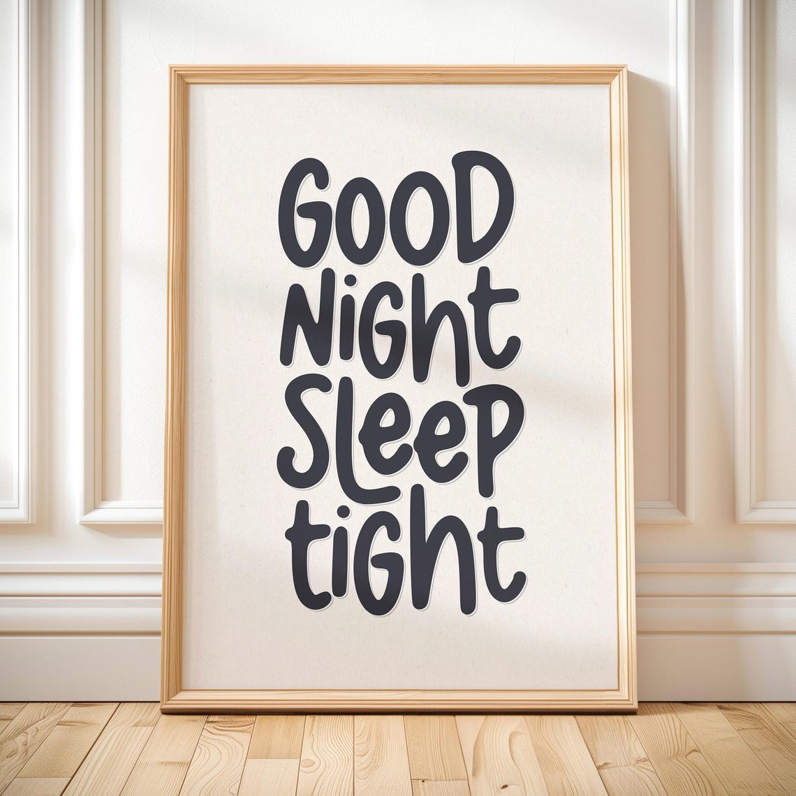 Miluva Cute Nursery Wall Decor Good Night Sleep Tight Print Modern ...