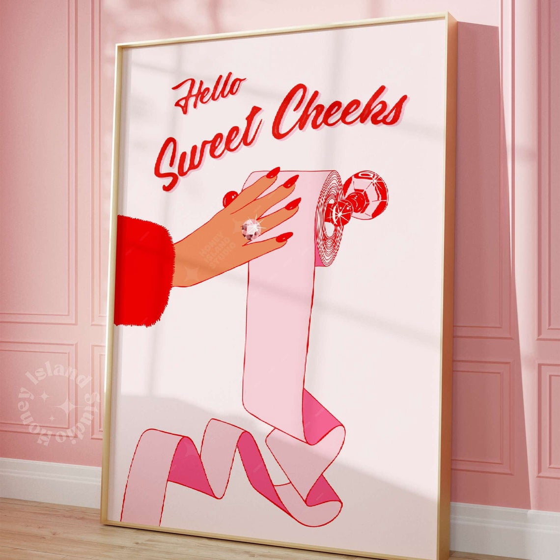 Miluva Cute Restroom Prints, Hello Sweet Cheeks Print, Wall Art ...