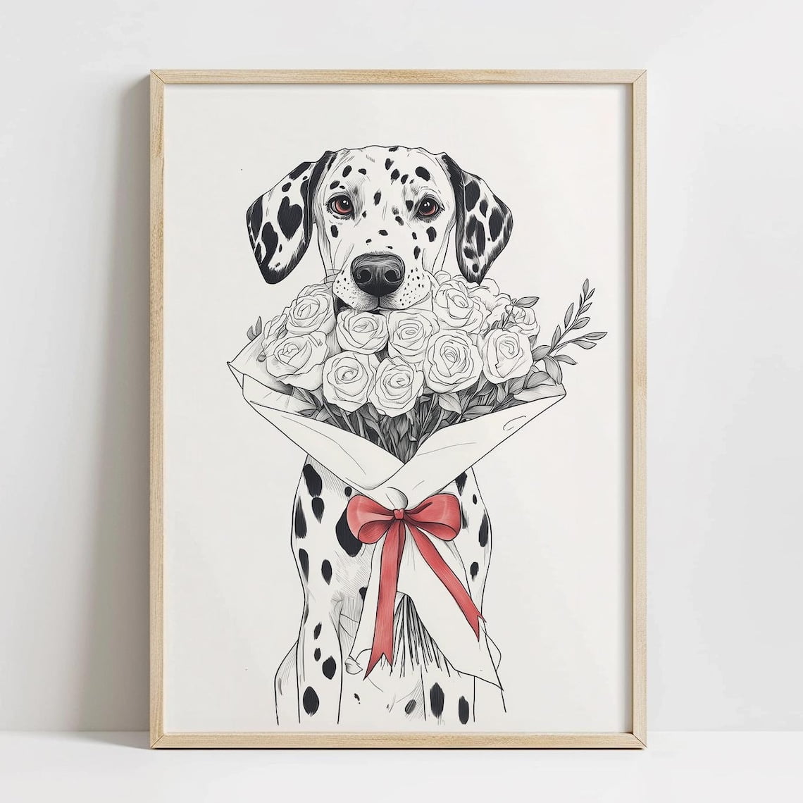 Miluva Cute Valentine Dog Print, Printable Dalmatian Nursery Art ...