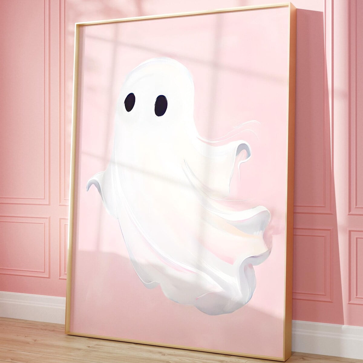 Miluva Cute ghost halloween print pastel light pink ghost poster girls ...