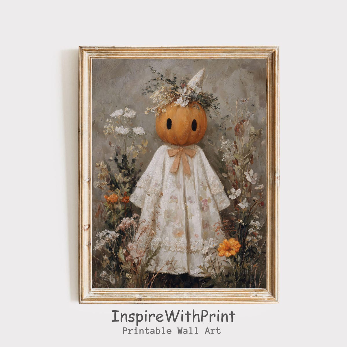 Miluva Cute ghost in wildflower print – Vintage fall spooky floral ...