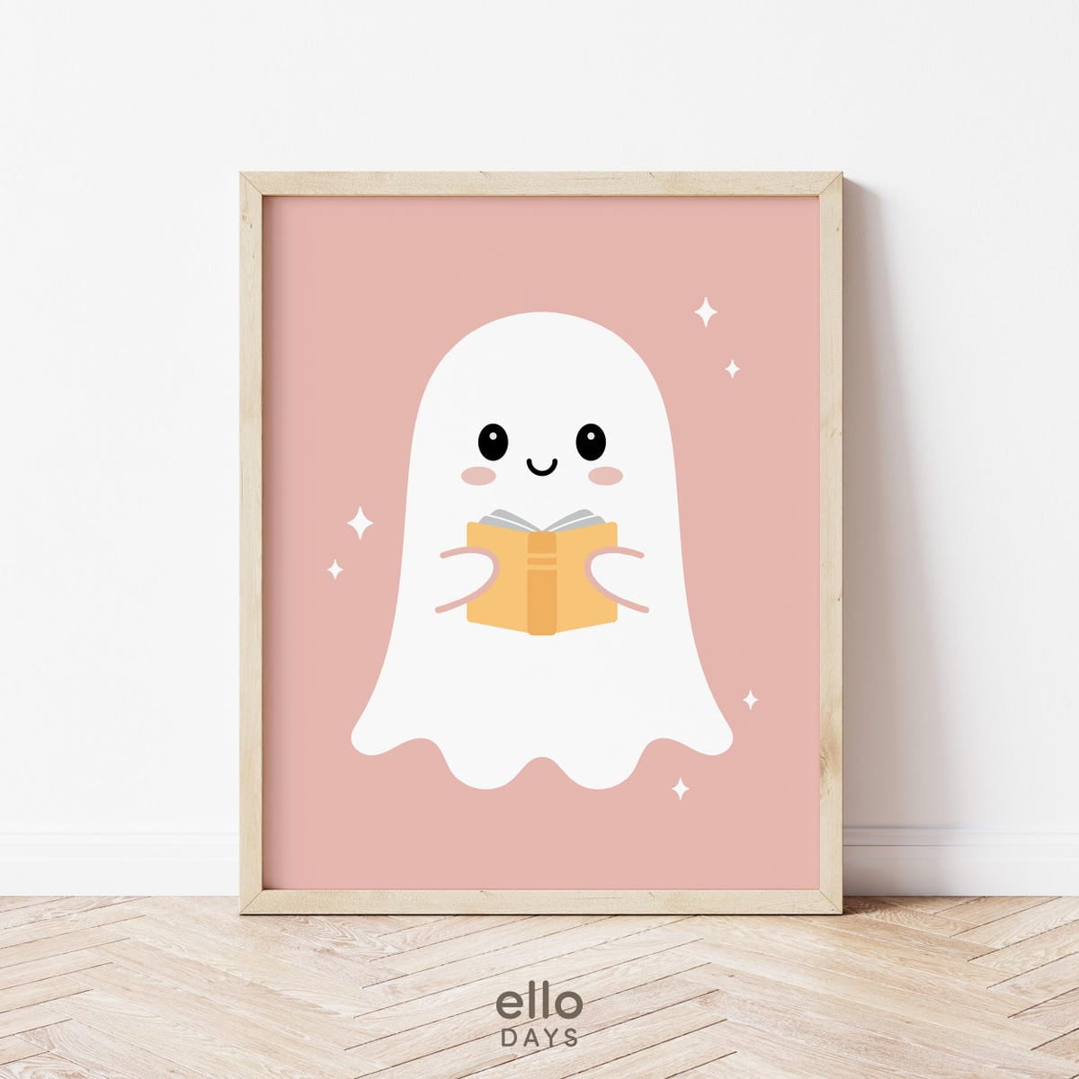 Miluva Cute reading ghost halloween classroom poster decor – Kawaii ...