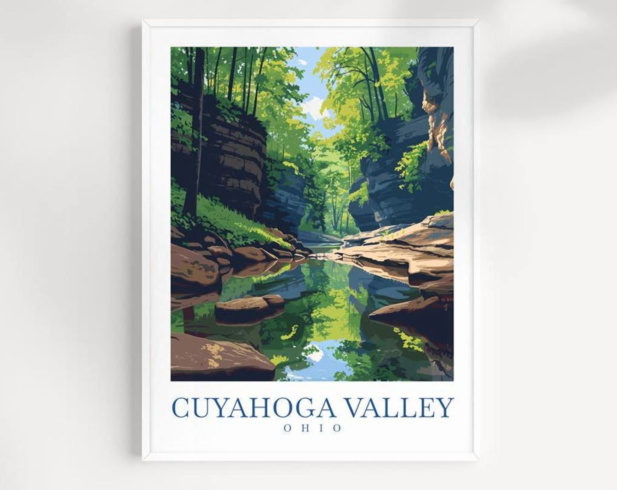 Miluva Cuyahoga Valley Ohio Travel Print Wall Art - Illustrated Forest ...
