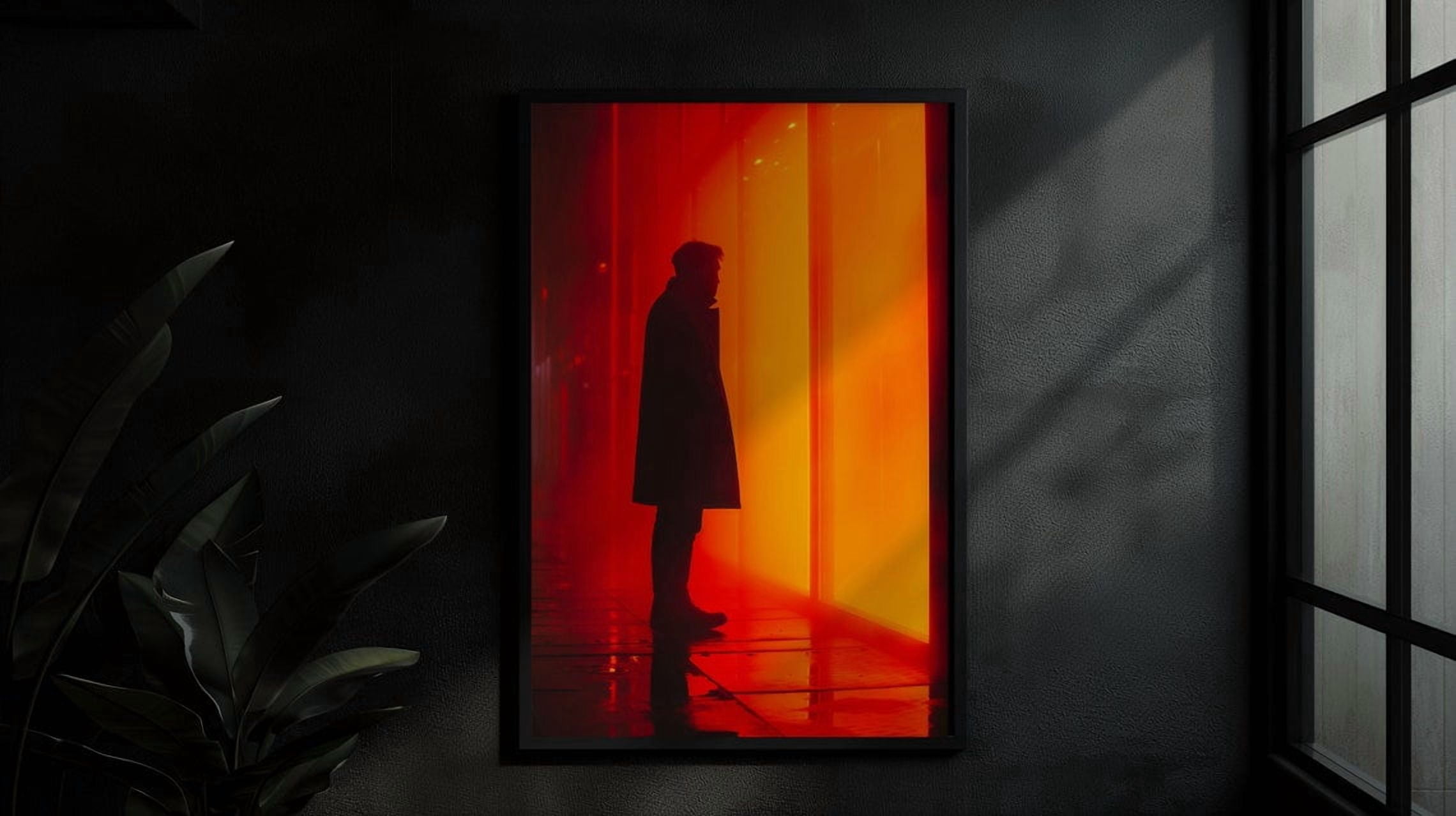 Miluva Cyberpunk Silhouette - Futuristic Neon Noir Cityscape - Sci-Fi ...