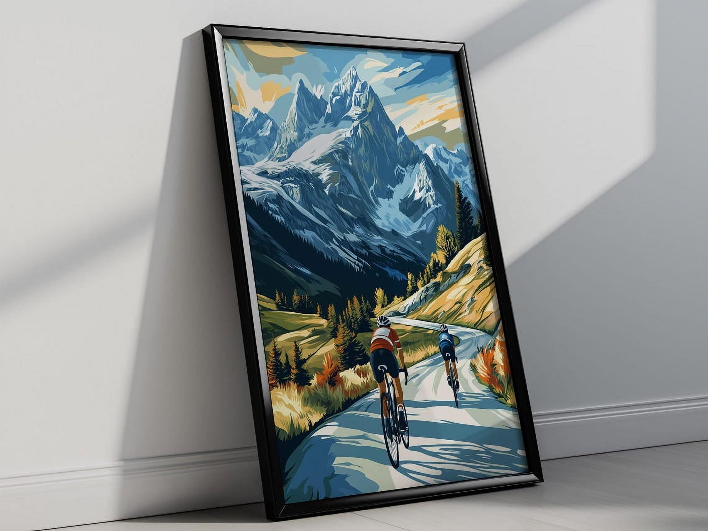 Miluva Cycling Couple Wall Art, Road Bike Landscape Poster, Biking ...