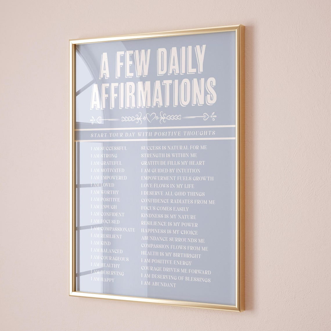 Miluva Daily Affirmations Blue Wall Art Prints, Coastal Cowgirl Preppy ...