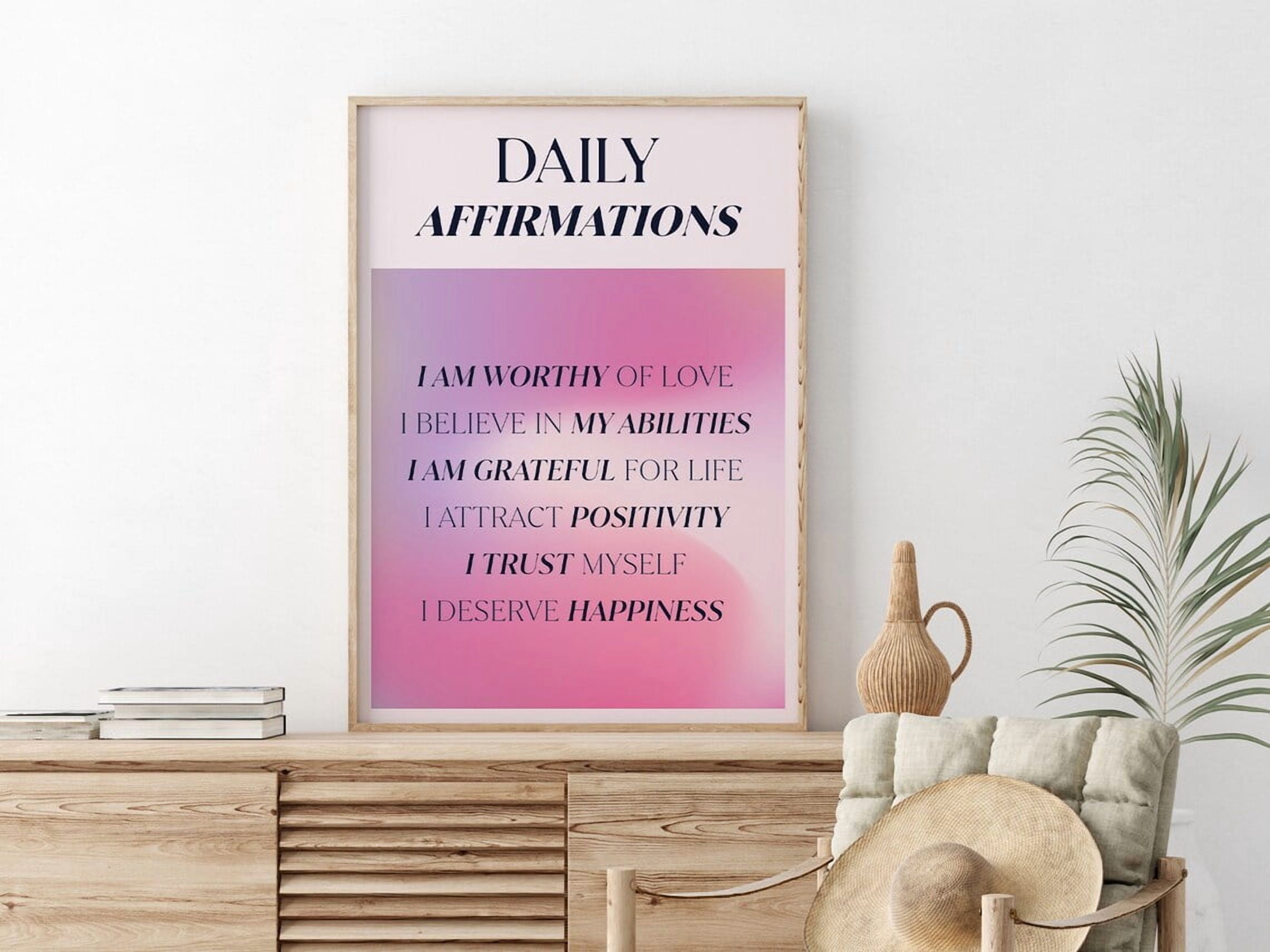 Miluva Daily Affirmations Poster, Affirmation Aura Print, Selfcare ...