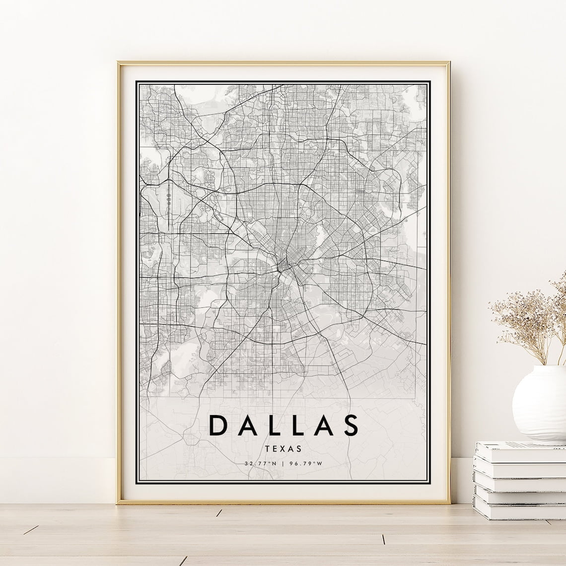 Miluva Dallas Map Print, Dallas City Map, Dallas Texas Printable Poster ...