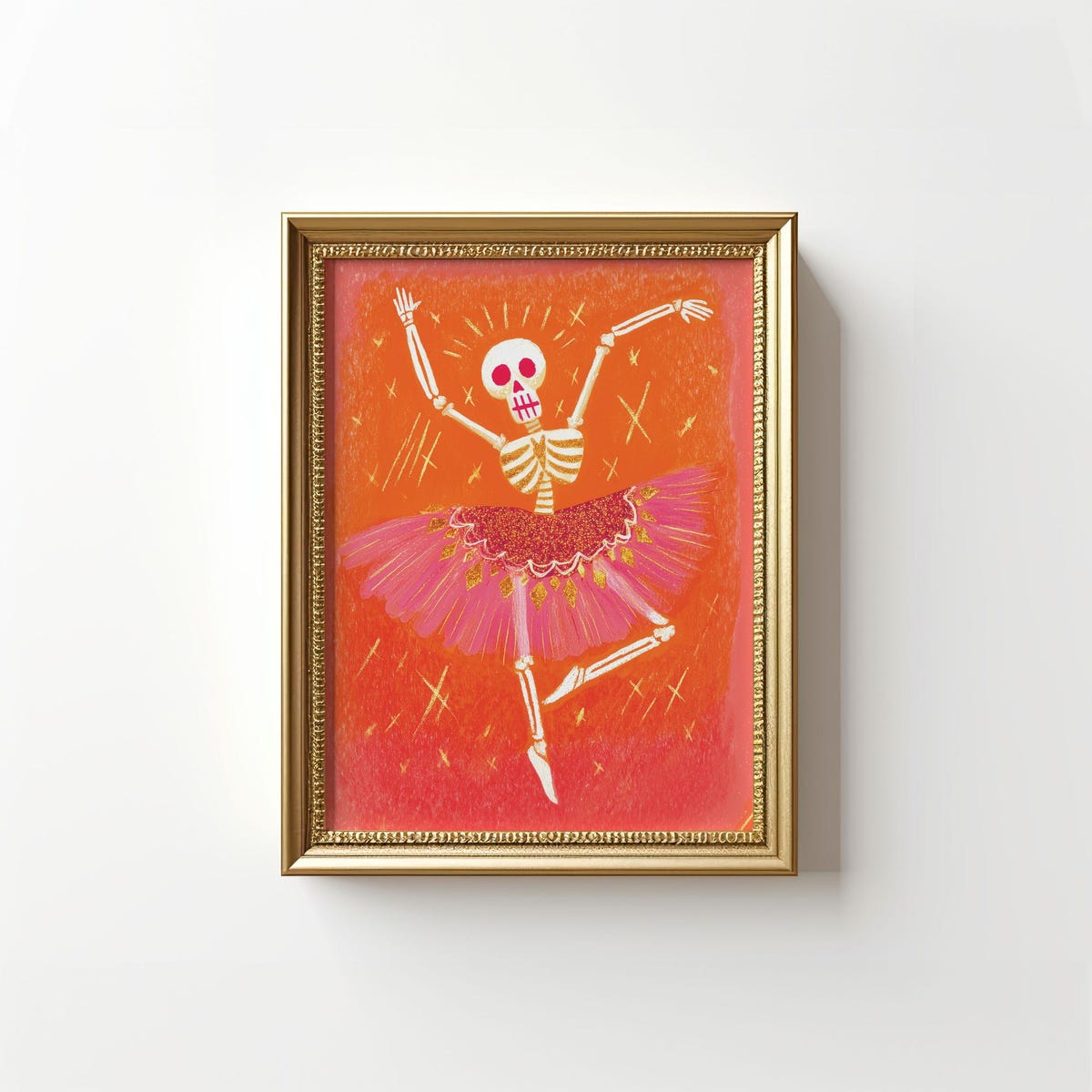 Miluva Dancing skeleton ballerina wall art ballet skeleton print ...