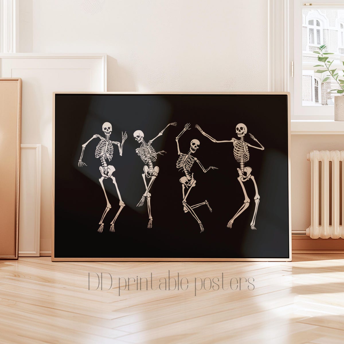 Miluva Dancing skeletons print – Halloween wall art – Halloween decor ...