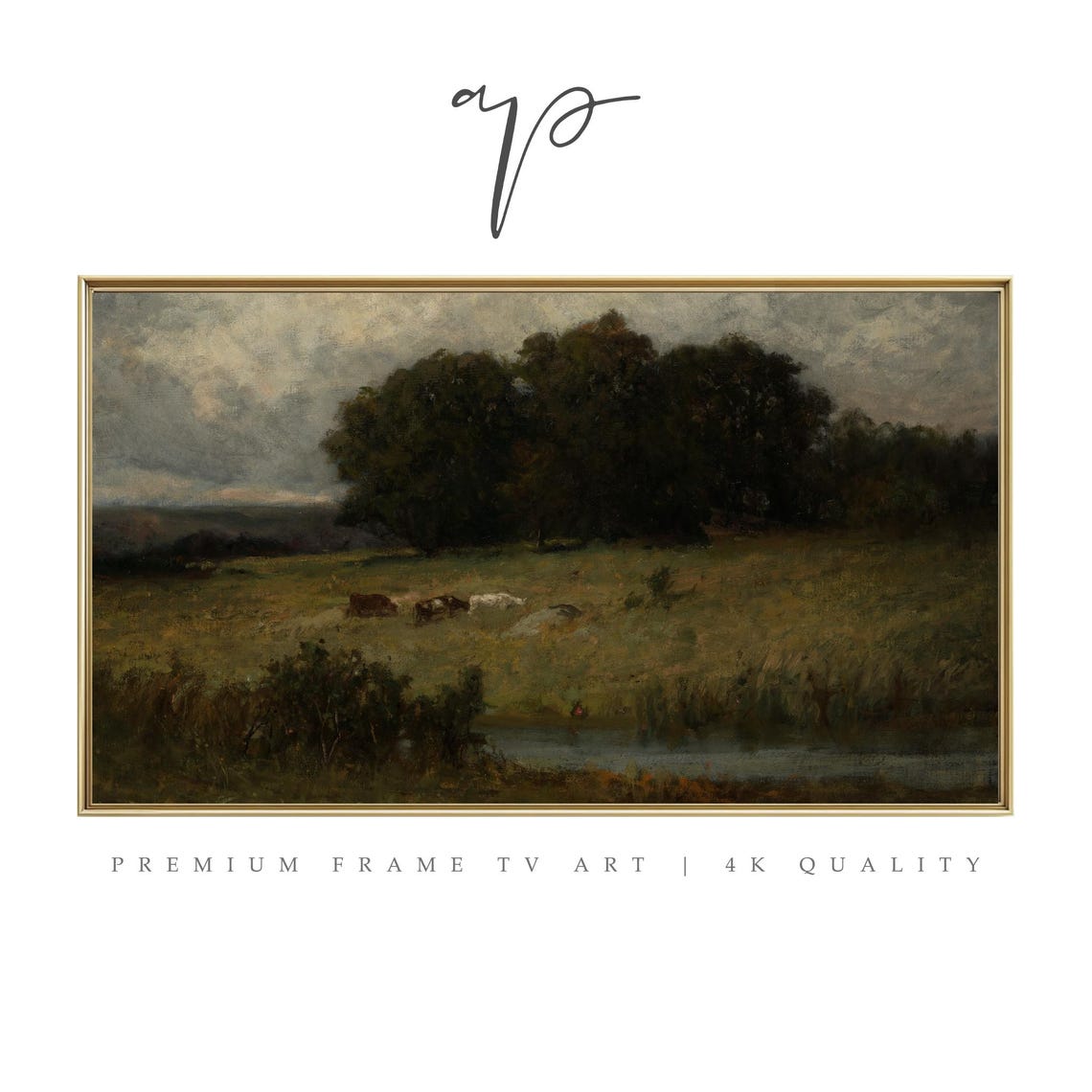Miluva , Dark Landscape , Moody Grazing Cows, Cottagecore Art ...