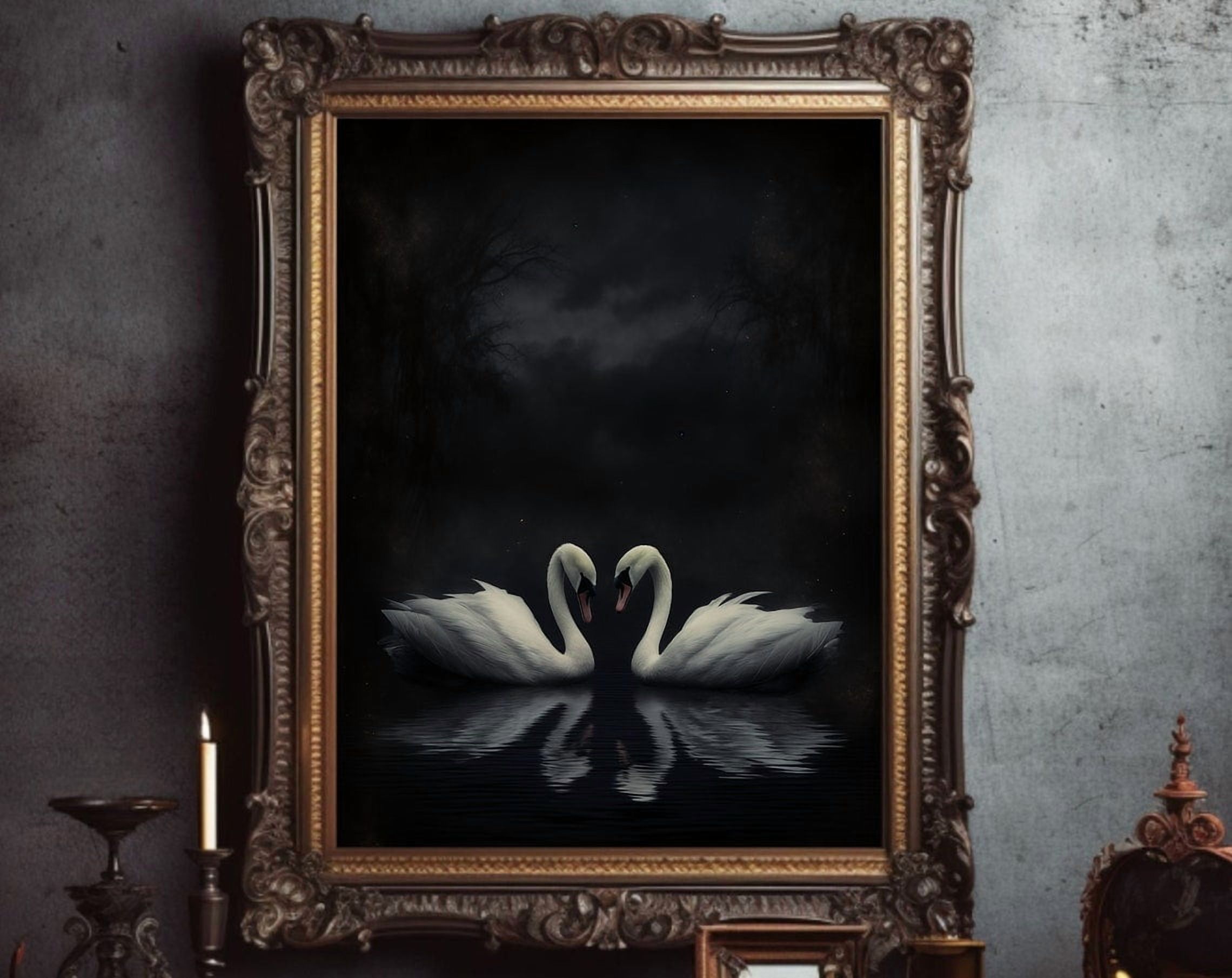Miluva Dark Moody Swans Poster, Academia Print, Whimsigoth Poster ...