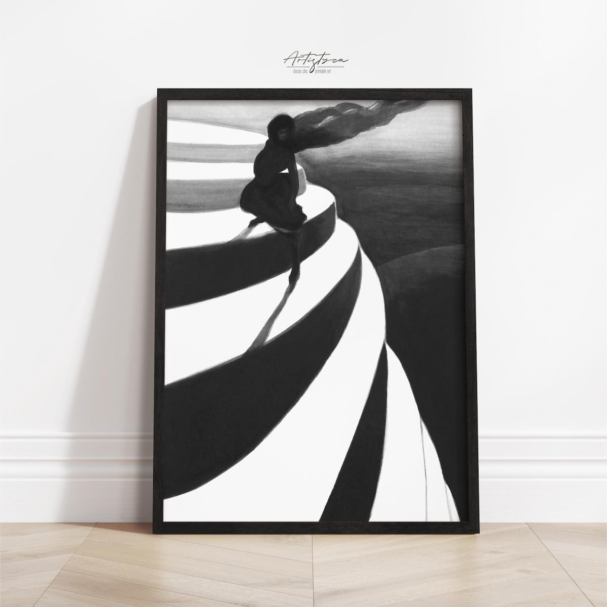 Miluva Dark lady wall art mystery woman print retro poster dark lady ...