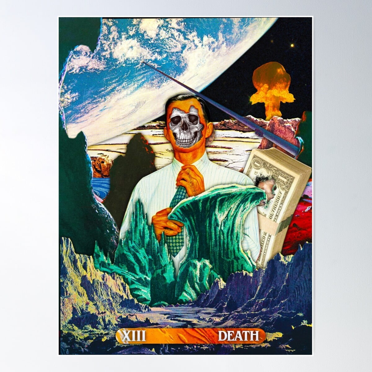 Miluva Death Xii - Vintage Tarot Poster Wall Art, Modern Wall Decor For ...