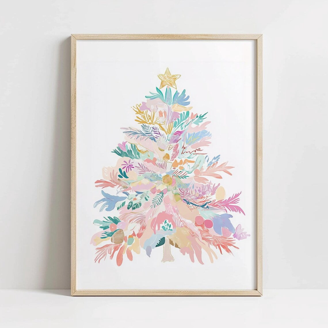 Miluva Delicate Pastel Tree Wall Art, Printable Winter Nursery, Pastel ...