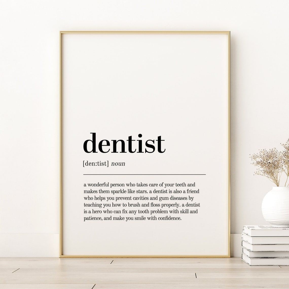 Miluva Dentist Definition Print, Dentist Unique Gift Poster, Dentist ...
