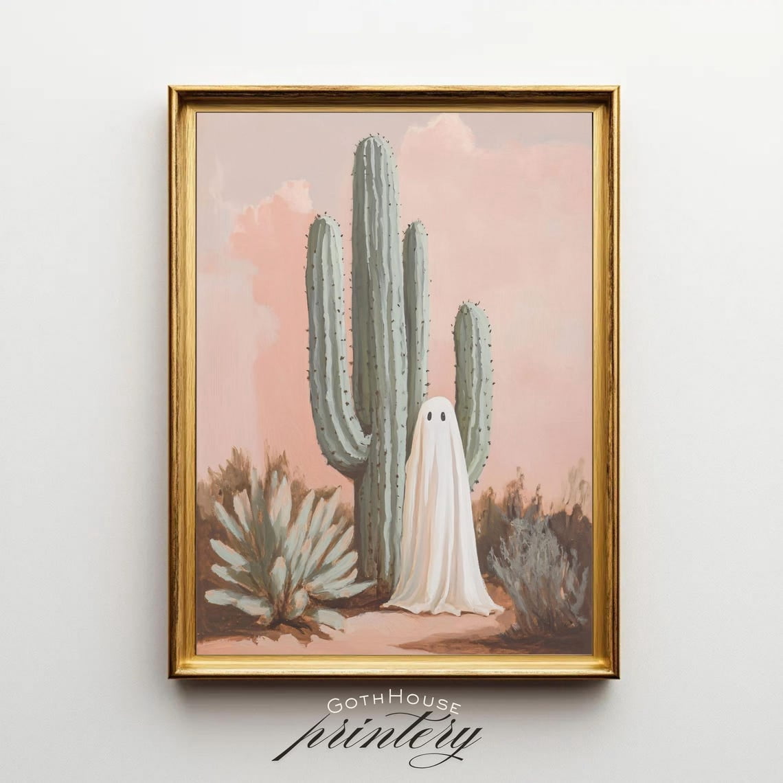 Miluva Desert Ghost Southwestern Spooky Wall Art Cactus Ghost Decor ...