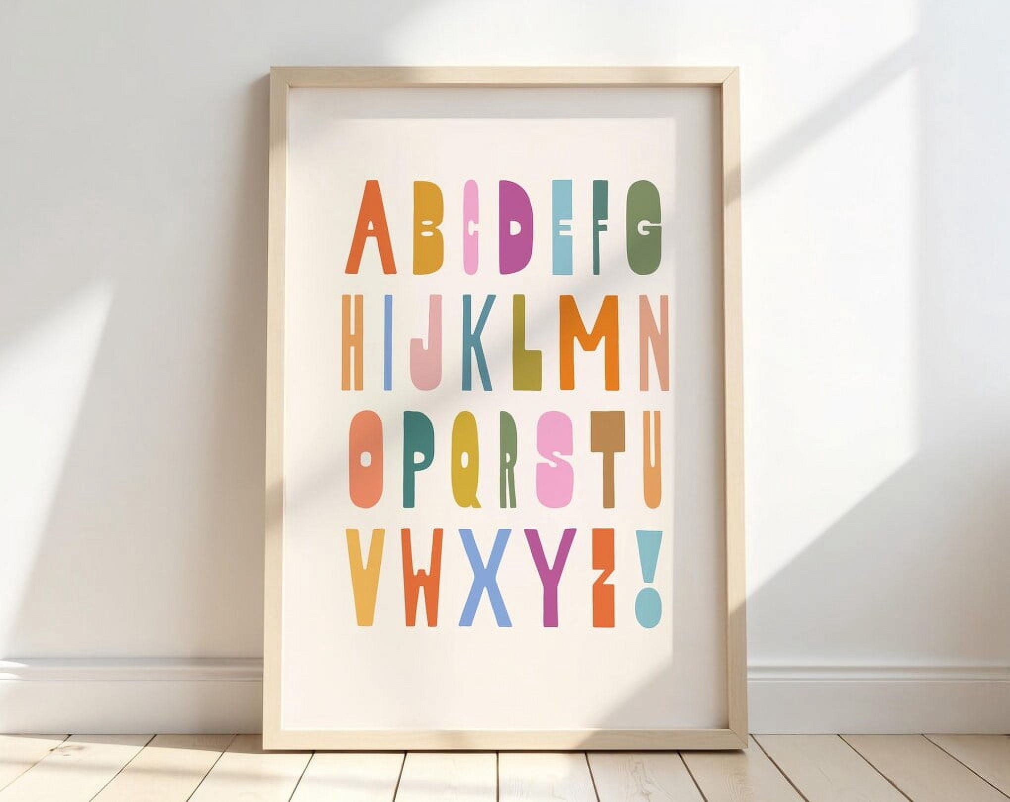 Miluva Digital Alphabet Print, Colorful Wall Art, Cute Educational ...