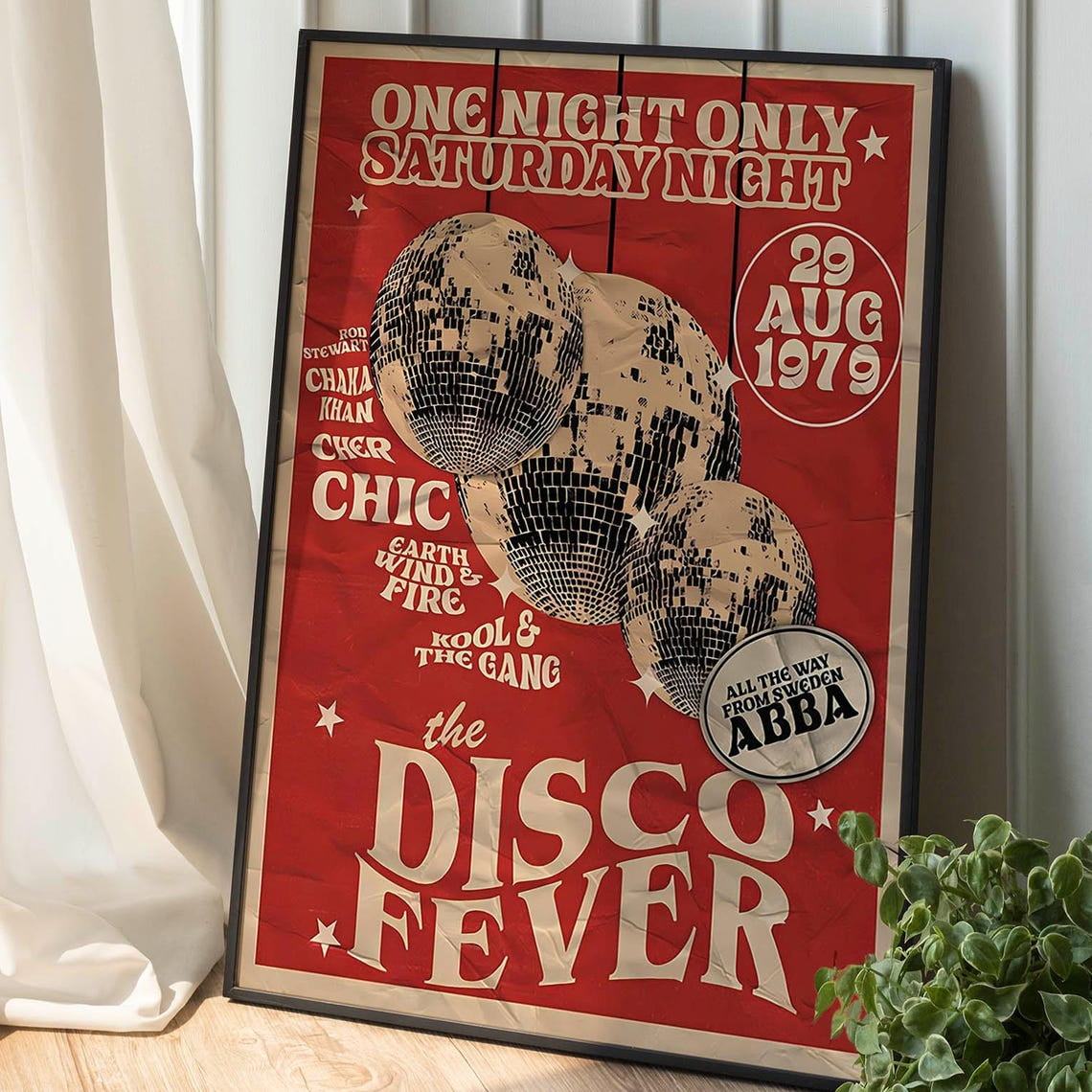 Miluva Disco Fever Poster, Disco Balls Prints, Retro Disco Balls, Funky ...