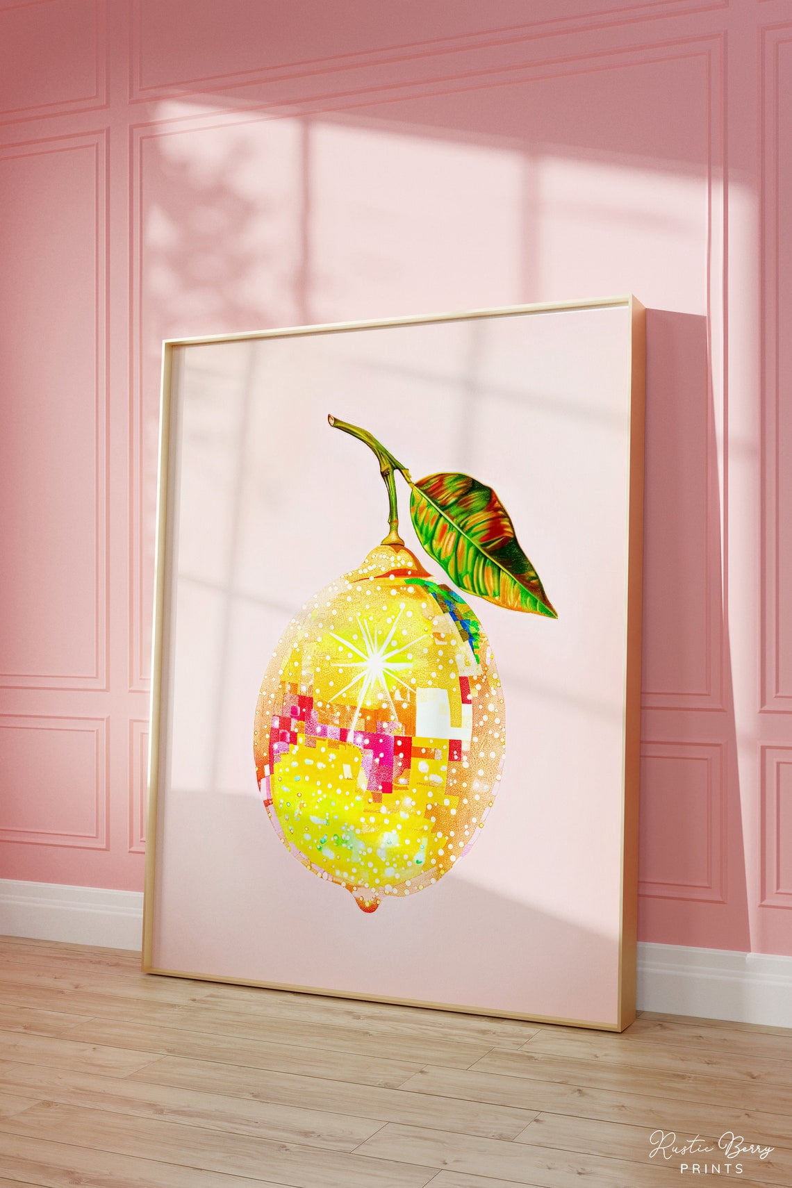 Miluva Disco Lemon Art Print Wall Art Poster Glam Disco Ball Lemon ...