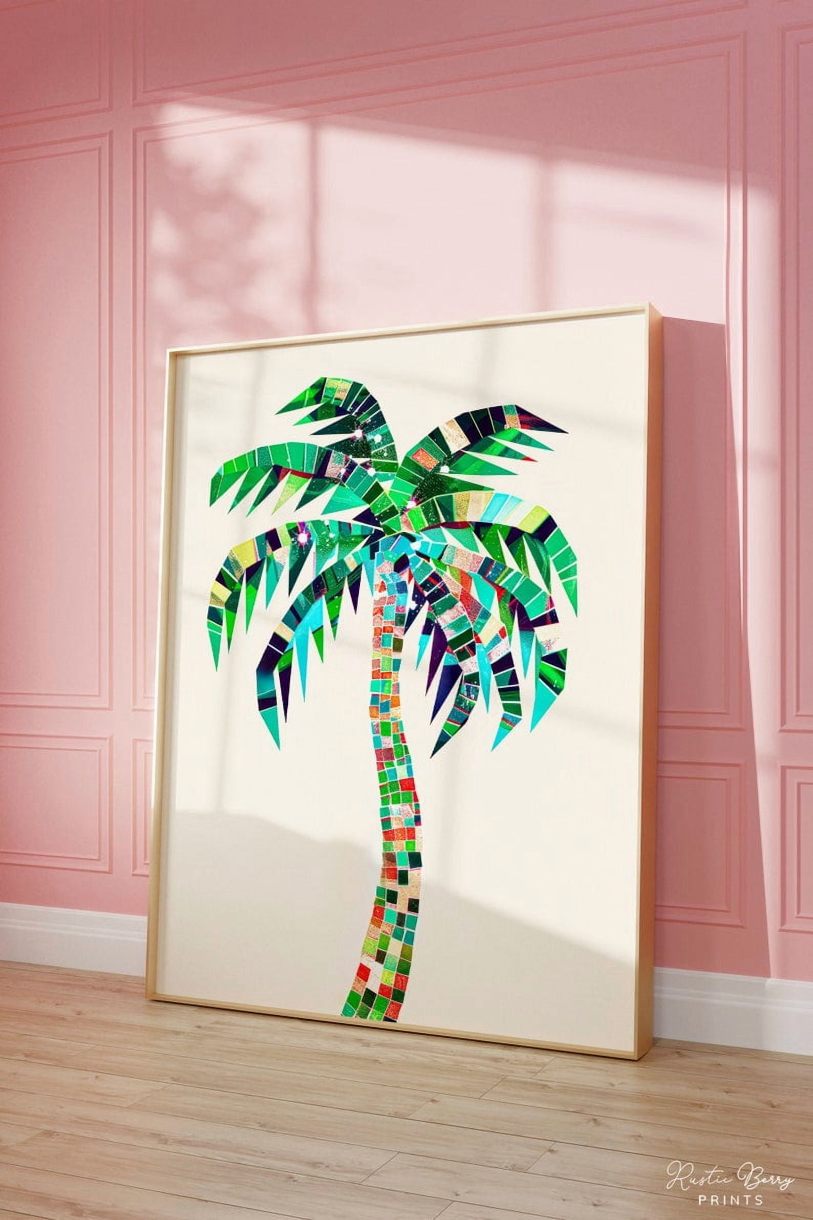 Miluva Disco Palm Tree Art Print Wall Art Poster Glam Disco Ball Palm ...
