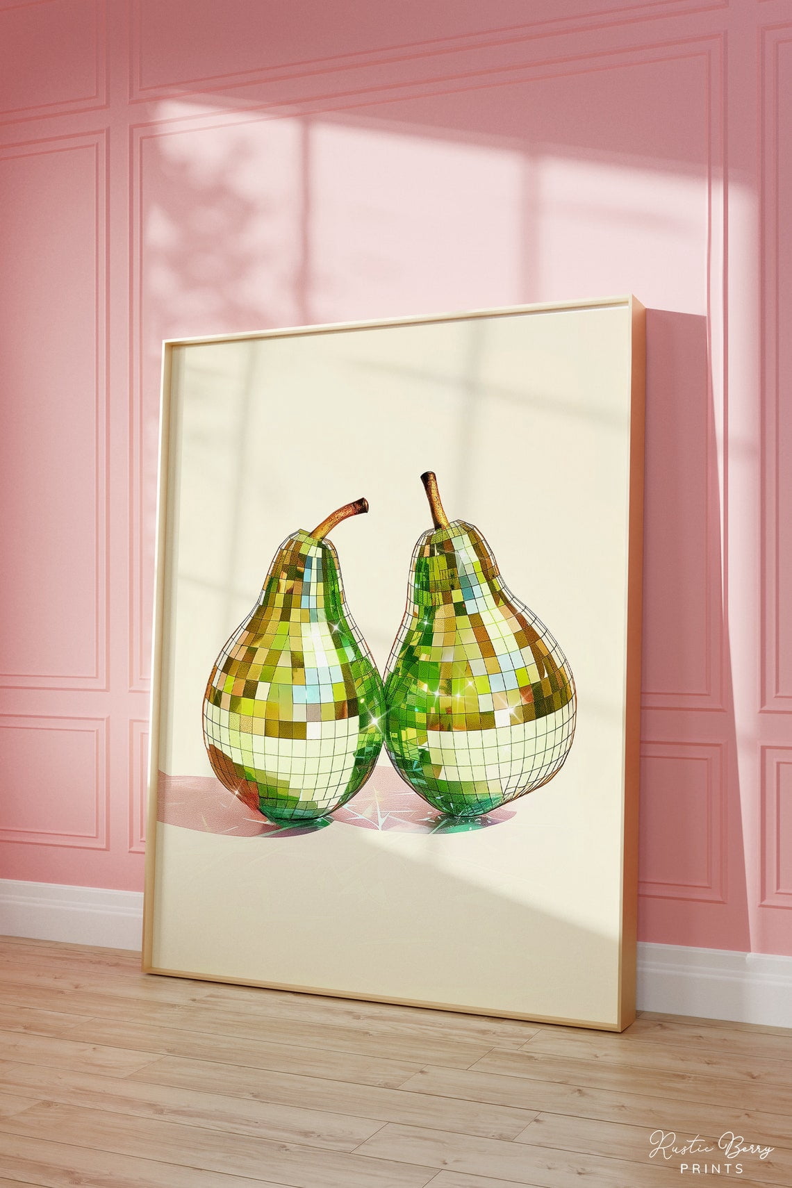 Miluva Disco Pears Art Print Wall Art Poster Glam Disco Ball Pears ...