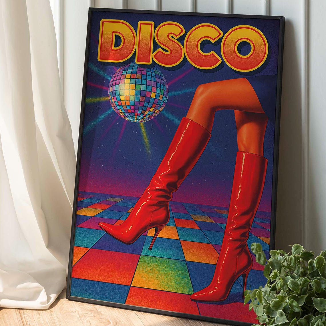Miluva Disco Retro Wall Art, Disco Printe, Wall Art Apartement, Groovie ...