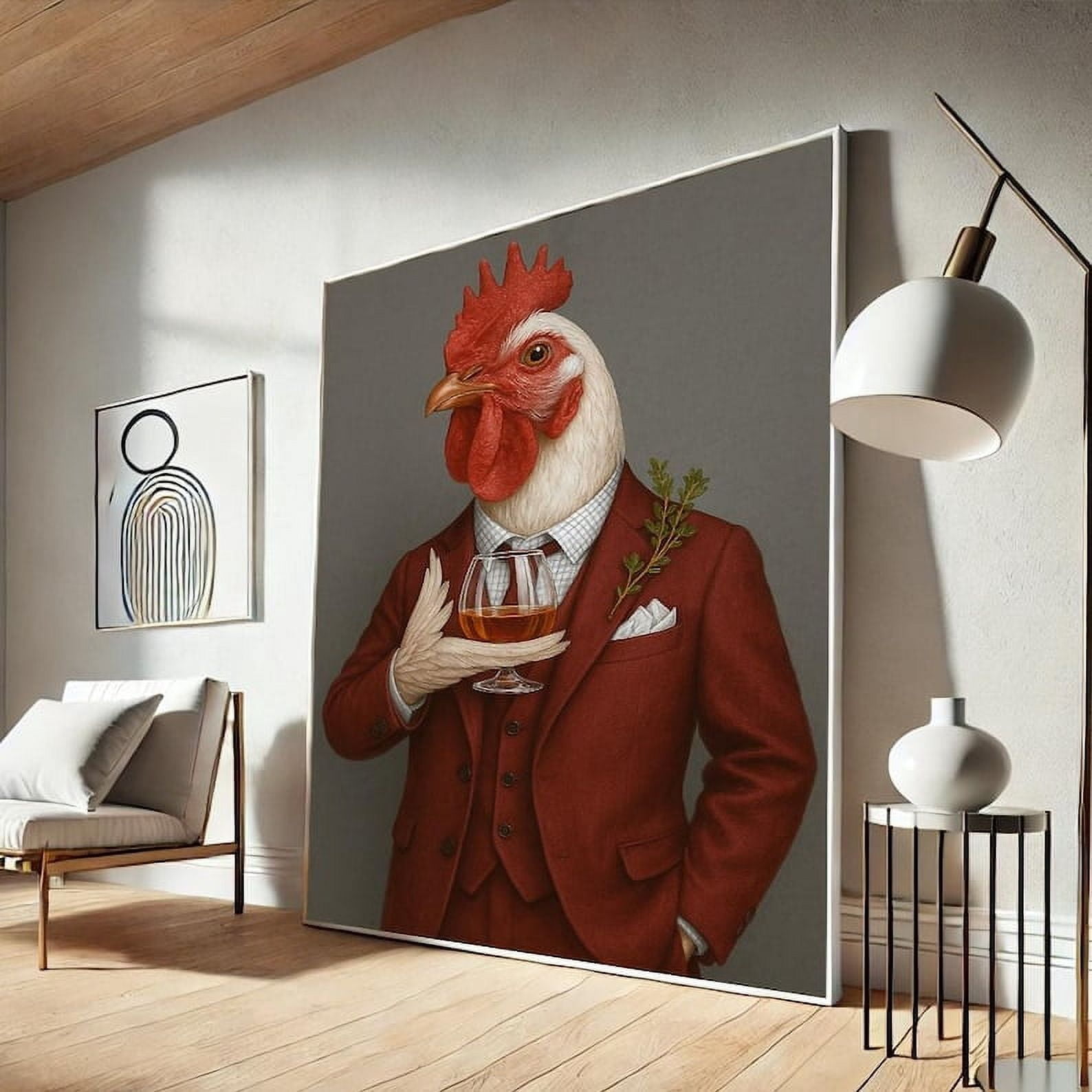 Miluva Dressed Chicken , Animal Portrait Wall Art, Sophisticated ...