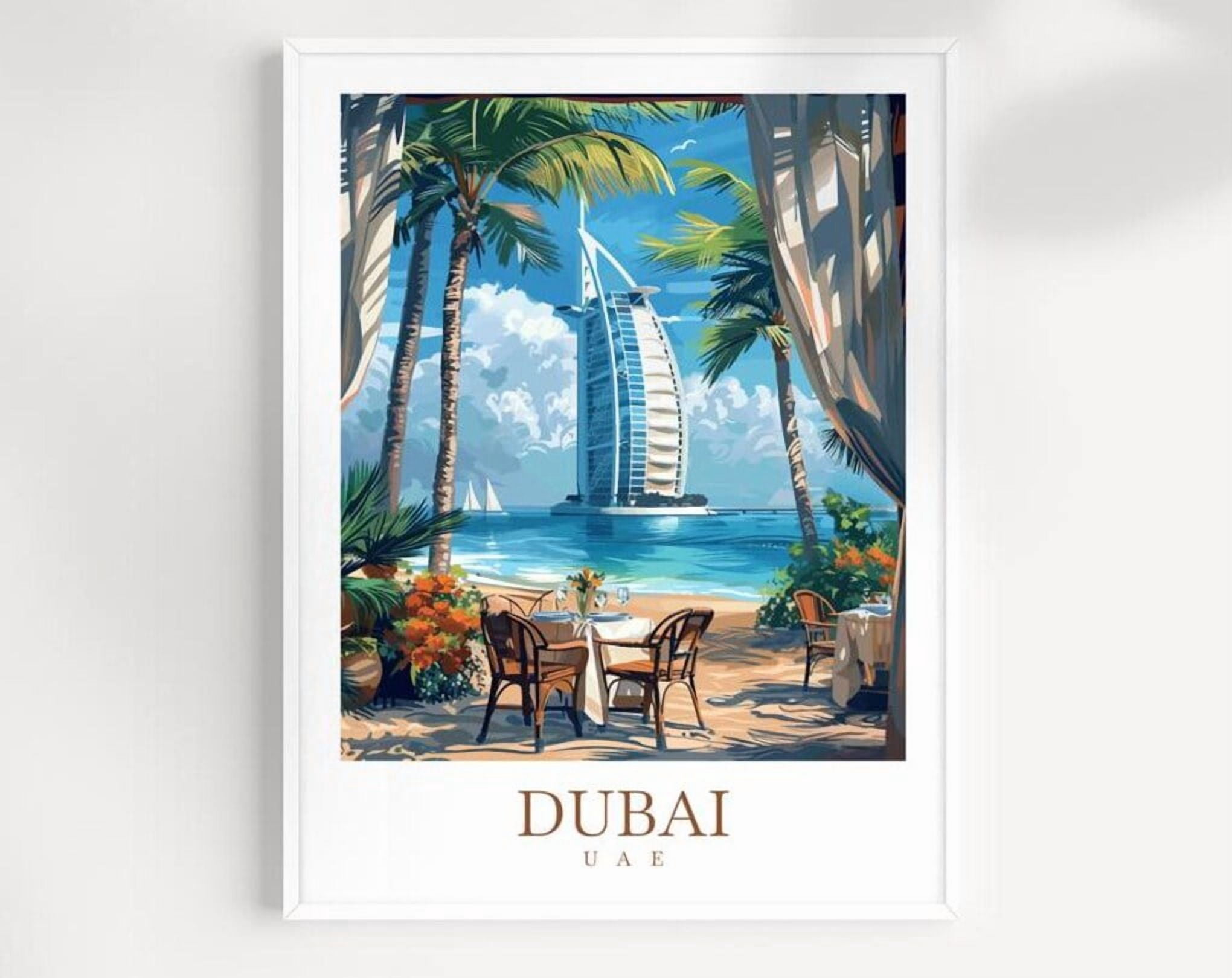 Miluva Dubai Travel Poster Wall Art Dubai Wall Hanging Home DÃ©cor ...