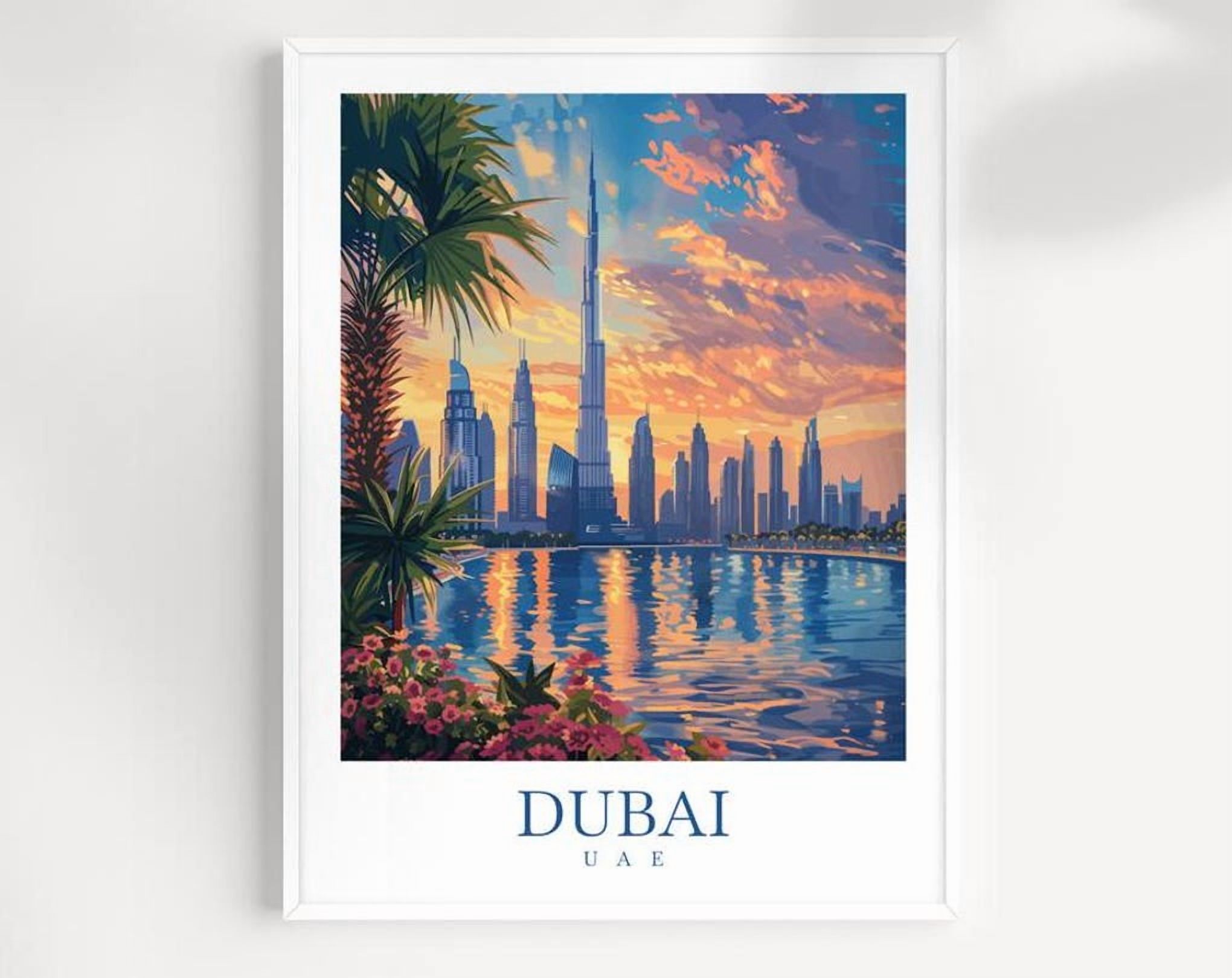 Miluva Dubai Uae Travel Print Wall Art Dubai Wall Hanging Home DÃ©cor ...
