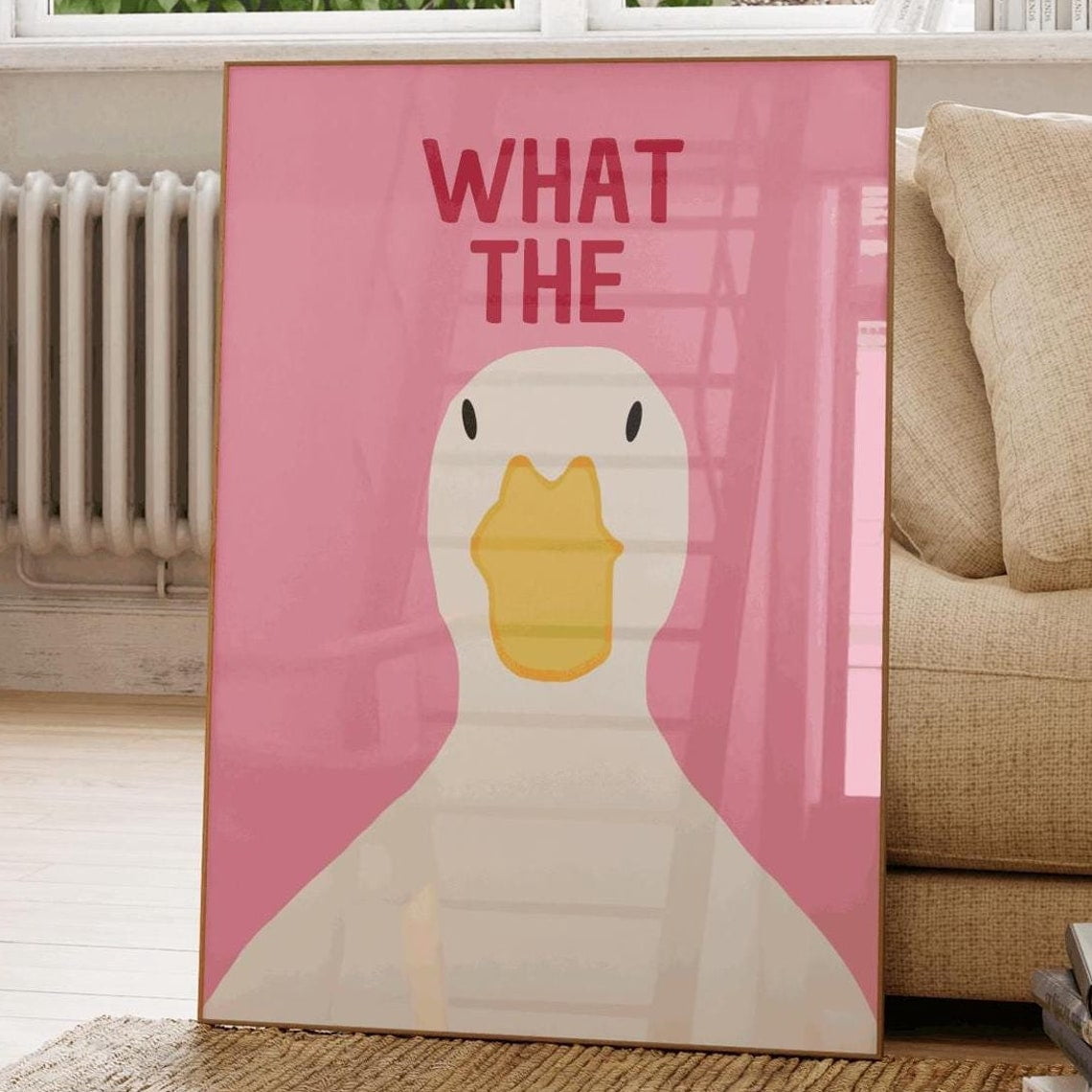 Miluva Duck Poster, Typography Print, Dopamine Decor, Preppy Print ...