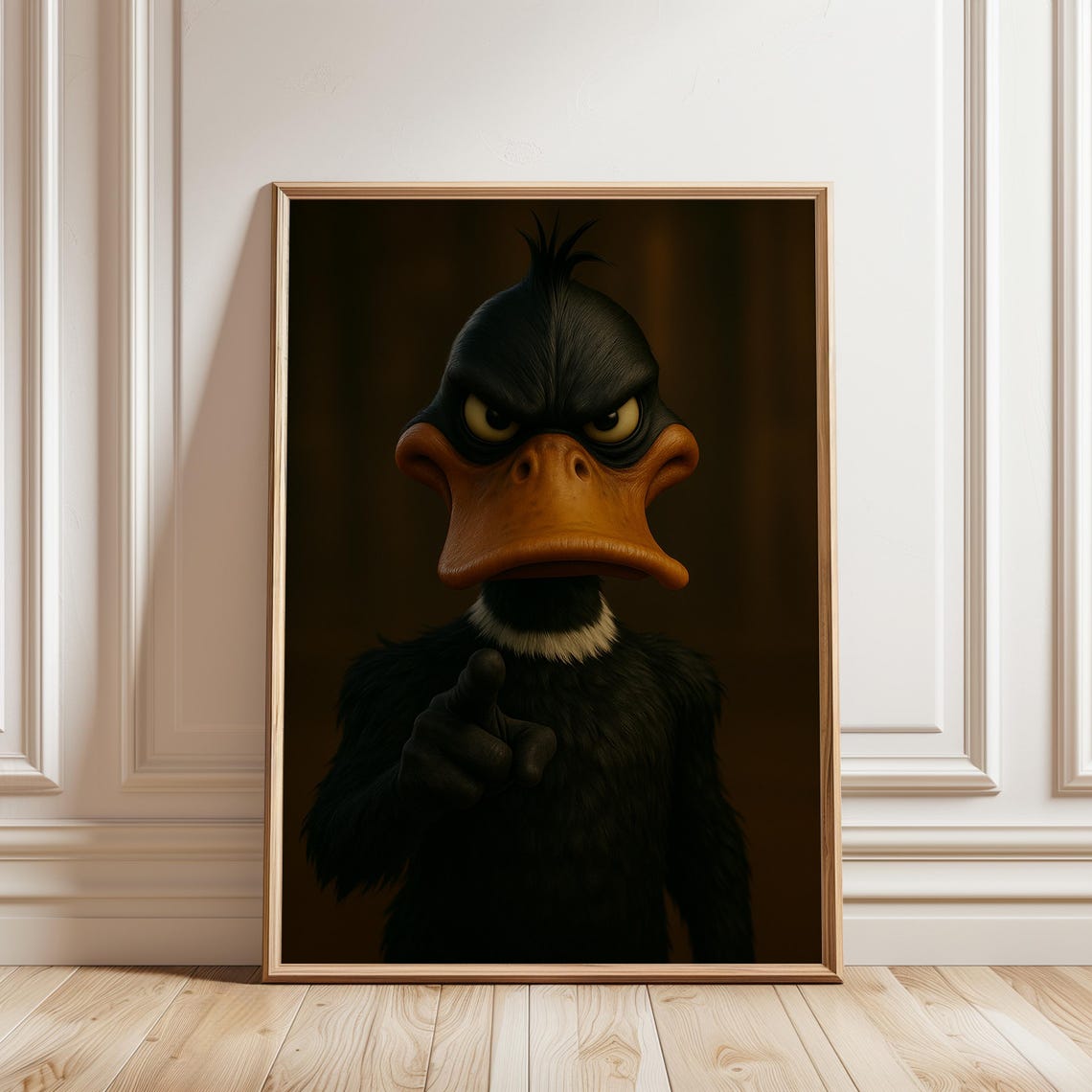 Miluva Duck Wall Art, Angry Cartoon Duck Poster, Dark Humor Animal ...