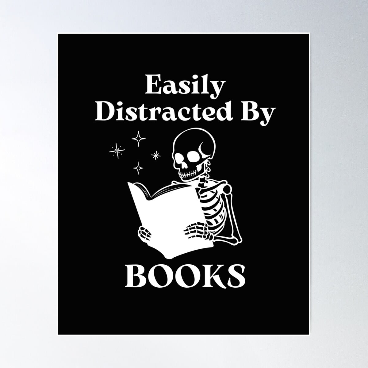 Miluva Easily Distracted By Books Skeleton Reading Book Aesthetic Book ...