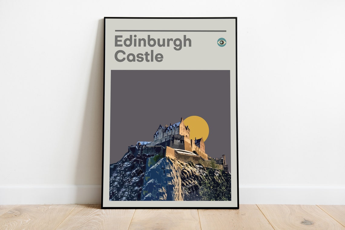 Miluva Edinburgh Castle Travel Print, Retro Aesthetic Poster, Edinburgh ...