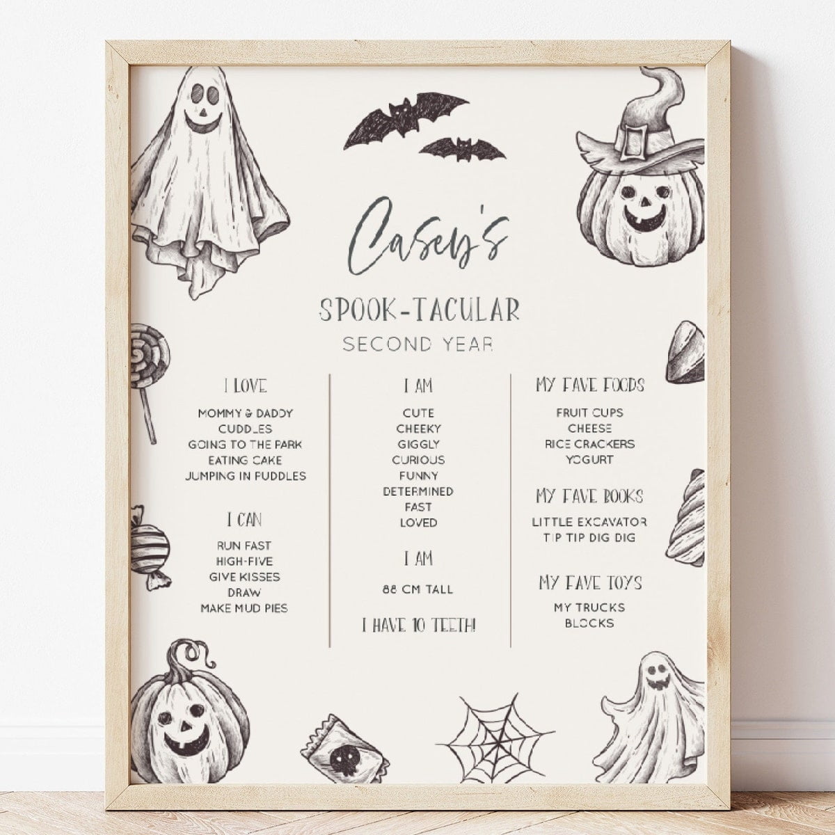 Miluva Editable halloween birthday milestone poster – Halloween ...
