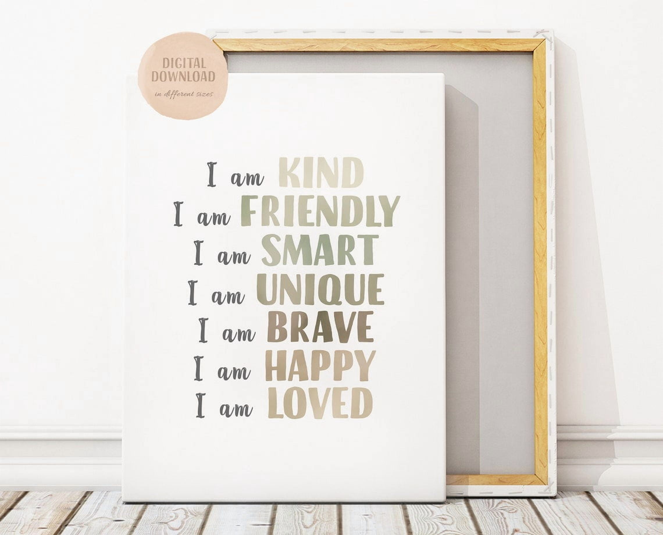 Miluva Educational Poster, Daily Affirmations Poster, Positive Playroom ...
