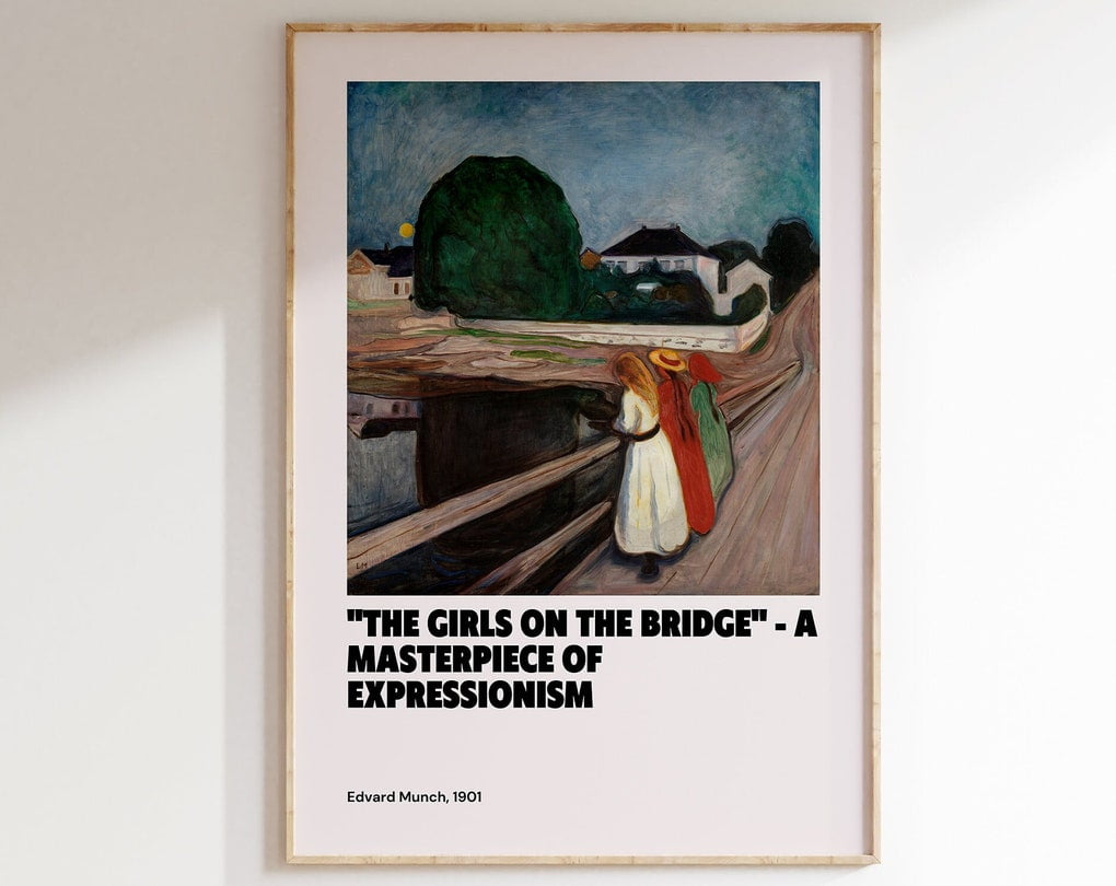 Miluva Edvard Munch The Girls On The Bridge Poster, Edvard Munch Print ...