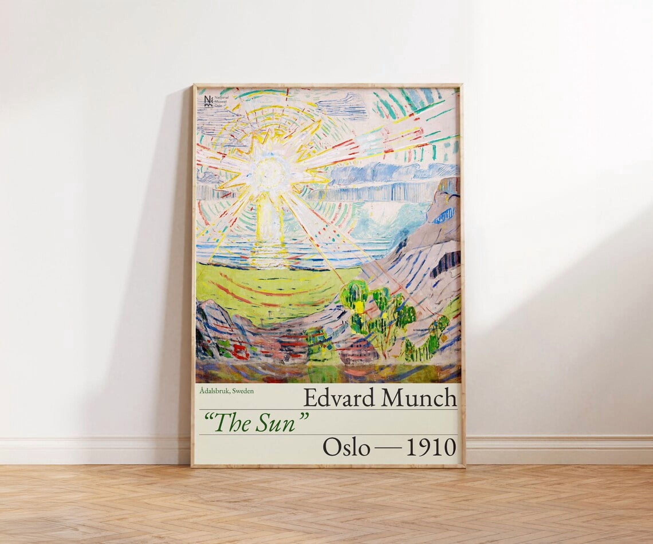 Miluva Edvard Munch Print - The Sun - Modern Landscape Wall Art For ...