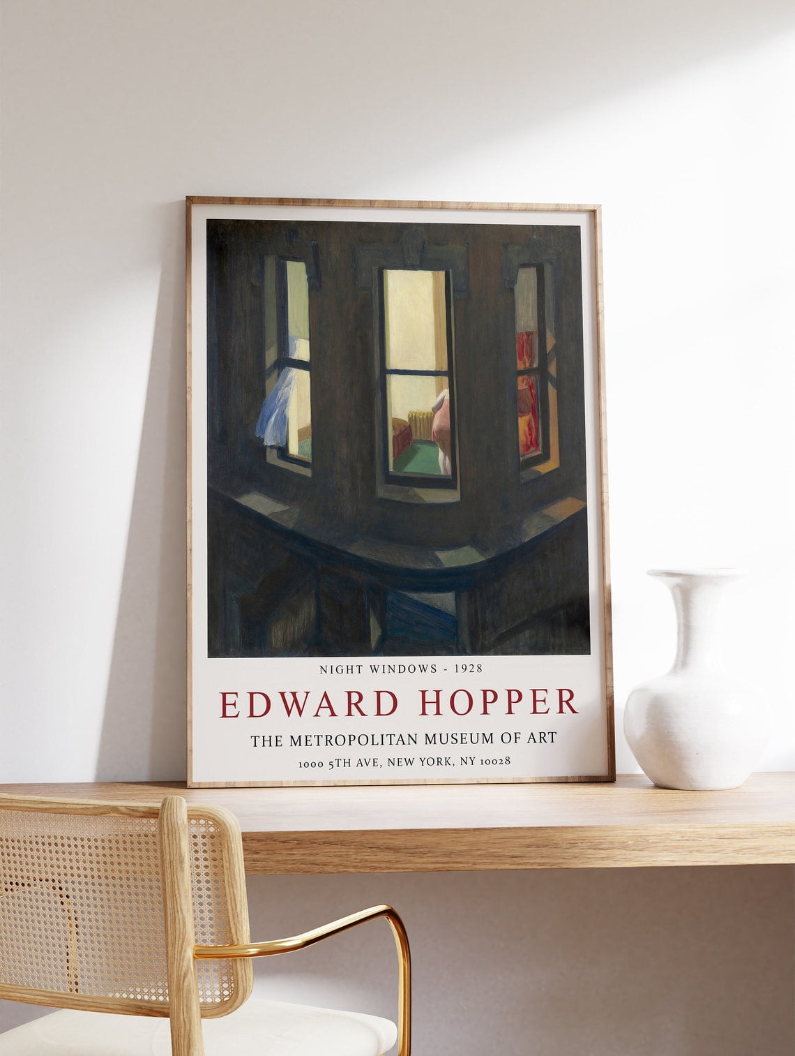 Miluva Edward Hopper Exhibition Poster, Night Windows, Wall Art Decor, Realism, Architecture ...
