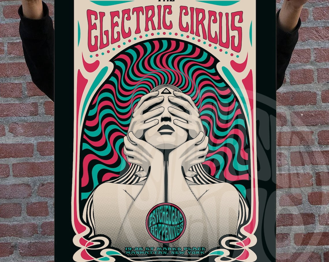 Miluva The Electric Circus Poster, Psychedelic Art, Psychedelic Music ...